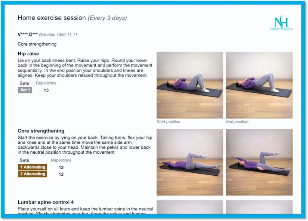 Improvements & Modules for EVE musculoskeletal rehabilitation software